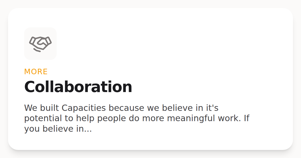 Collaboration - Capacities Documentation